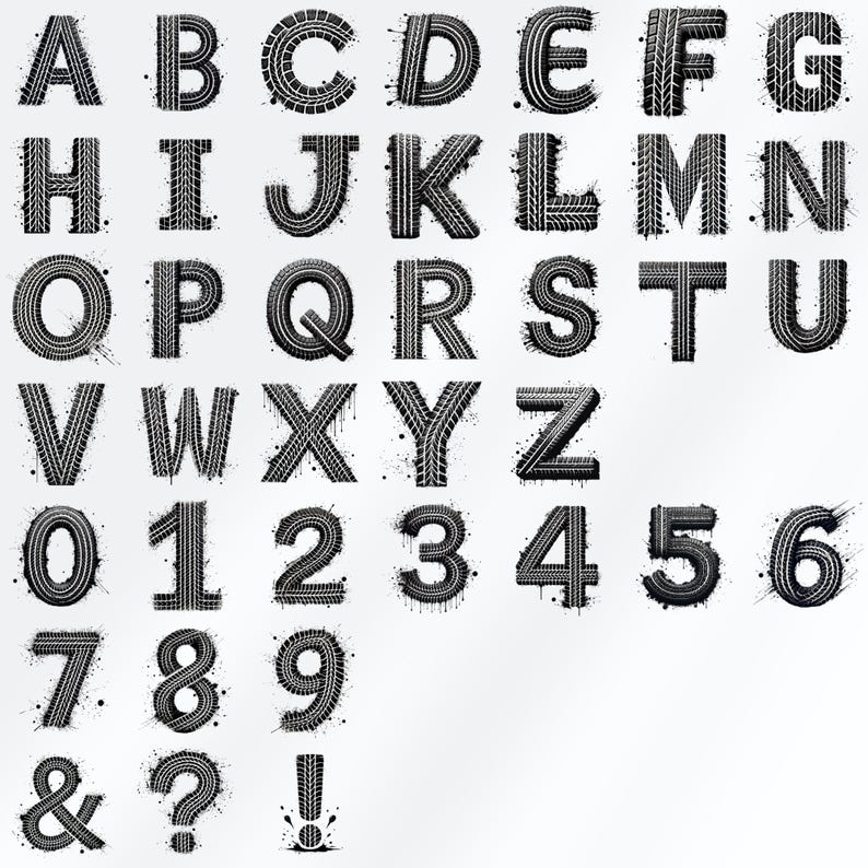 Tire Track Png Tire Track Font Tire Font Tire Letters Racing Letters ...