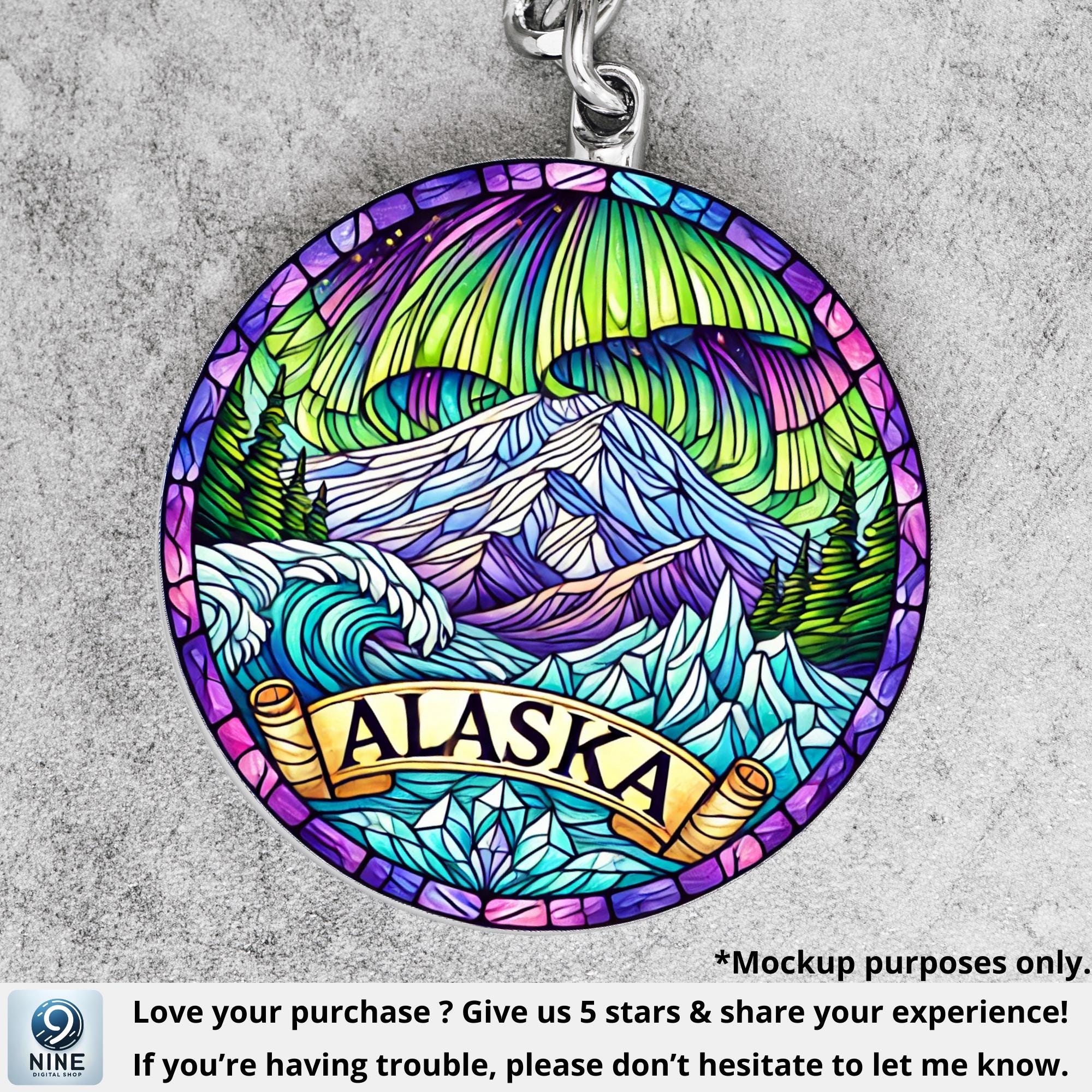 Alaska Png, Alaska Stained Glass Png, Stained Glass Printable, USA ...