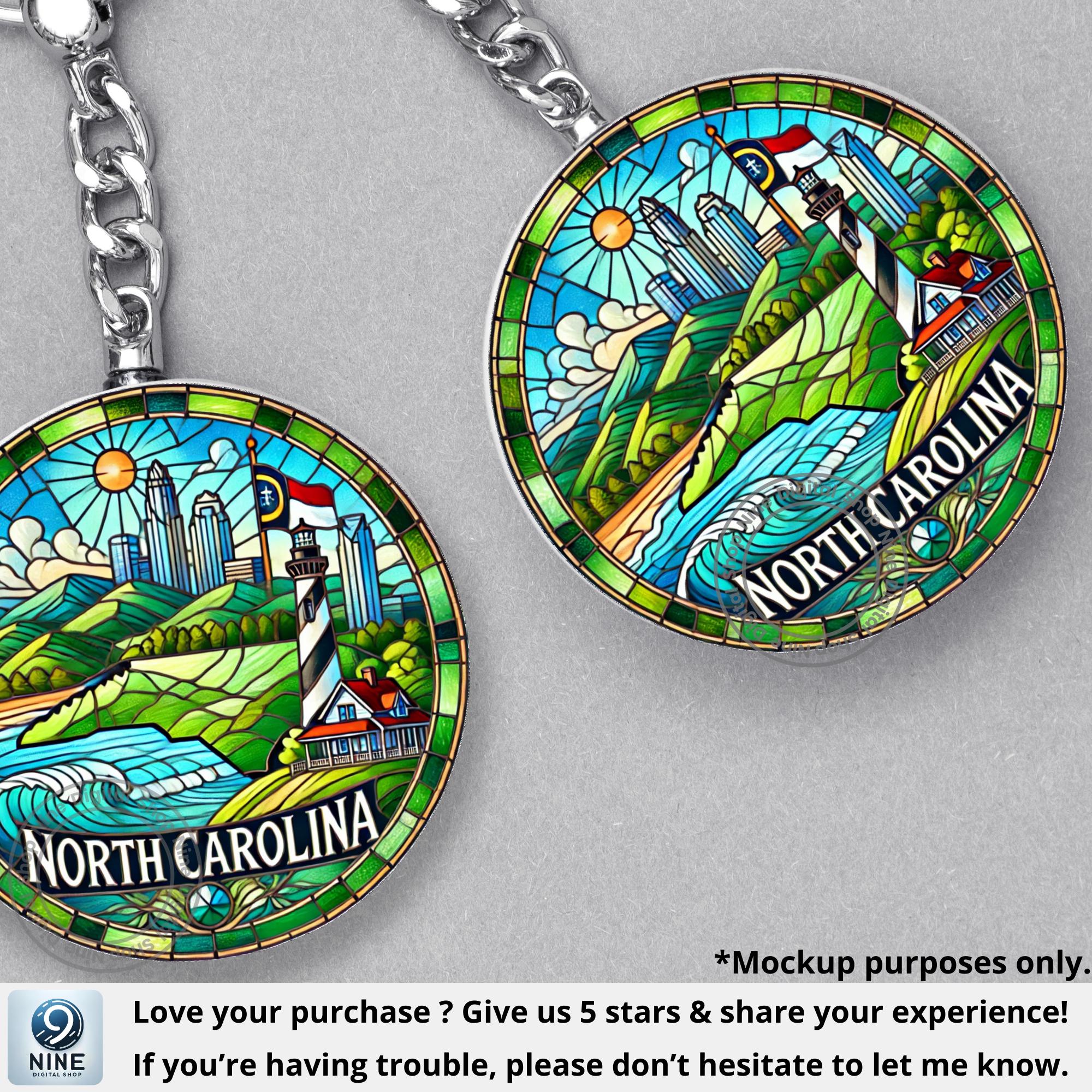 North Carolina Stained Glass Png, North Carolina Print Png, Stained ...