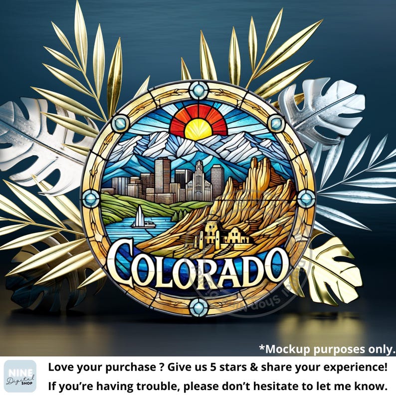 Colorado Stained Glass Png, Colorado Png Sublimation, Colorado Art ...