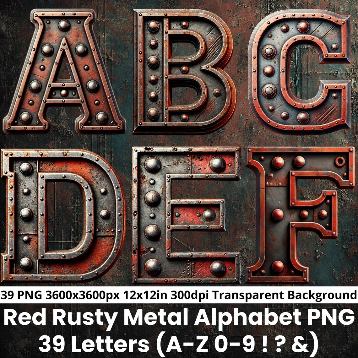 Red Alphabet Letters, Rusty Alphabet, PNG Alphabet, Rusty Letters ...
