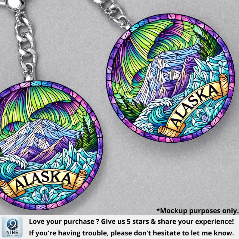 Alaska Png, Alaska Stained Glass Png, Stained Glass Printable, USA ...