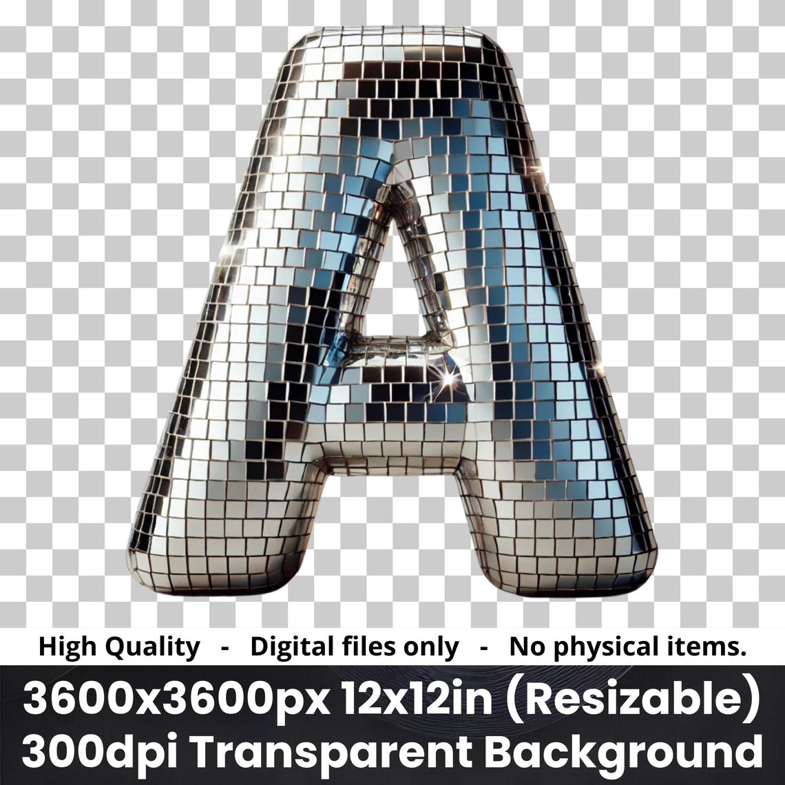 Retro Silver Disco Ball Letters Alphabet Font Png Clipart Groovy ...