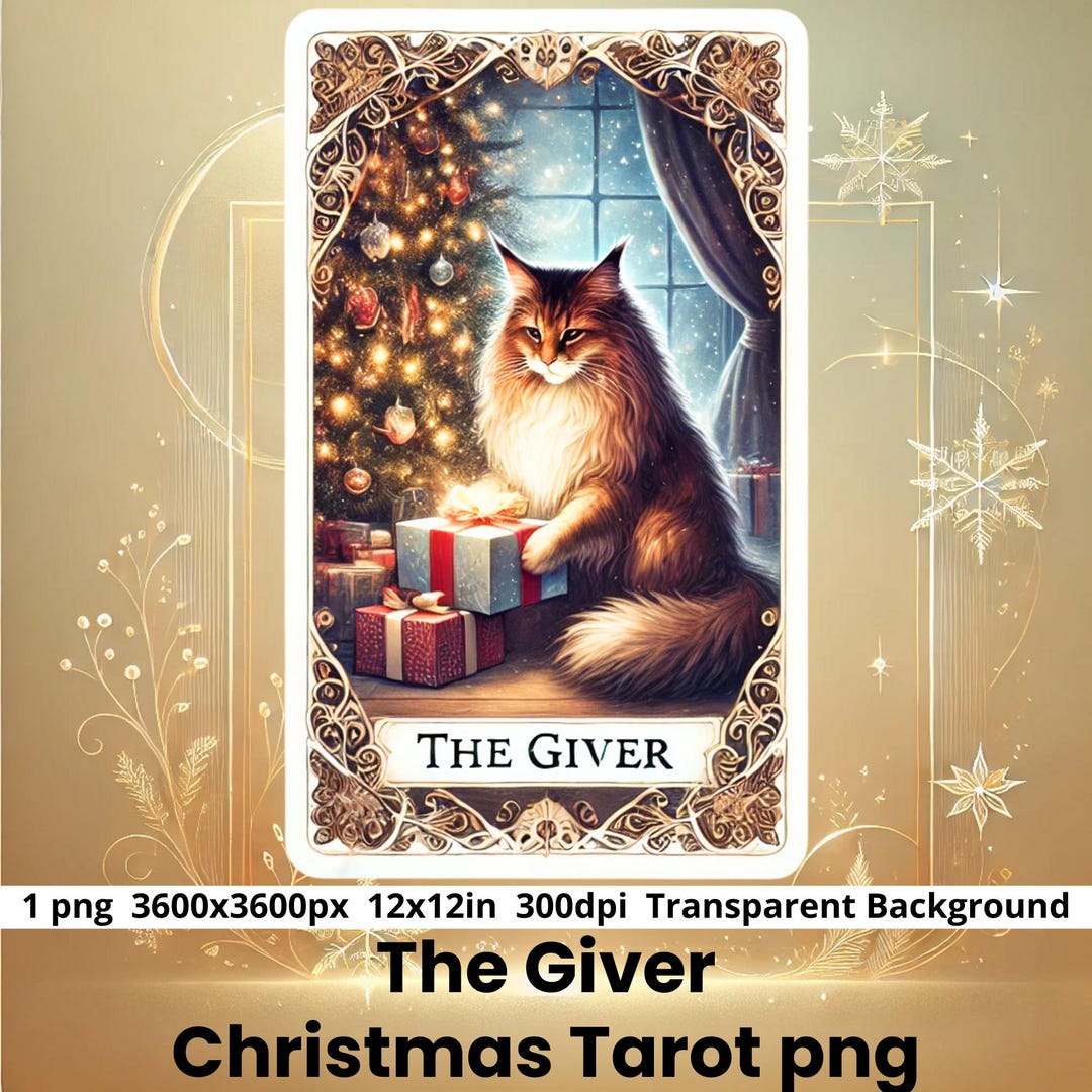 The Giver Christmas Tarot Png Cute Maine Coon Cat Christmas Shirt Cat ...