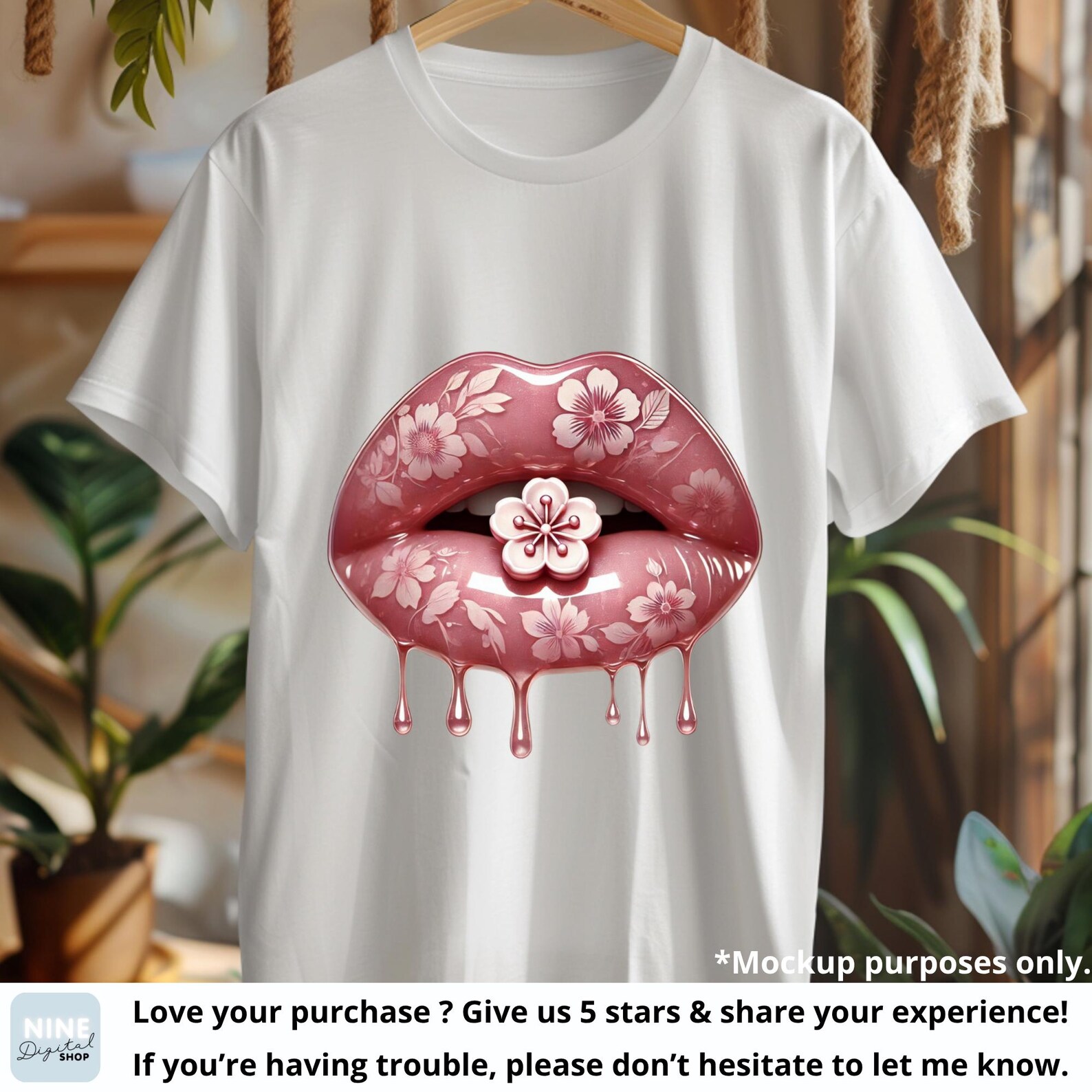 Pink Floral Dripping Lips Png Clip Art, Pink Nature Flower Blossom ...