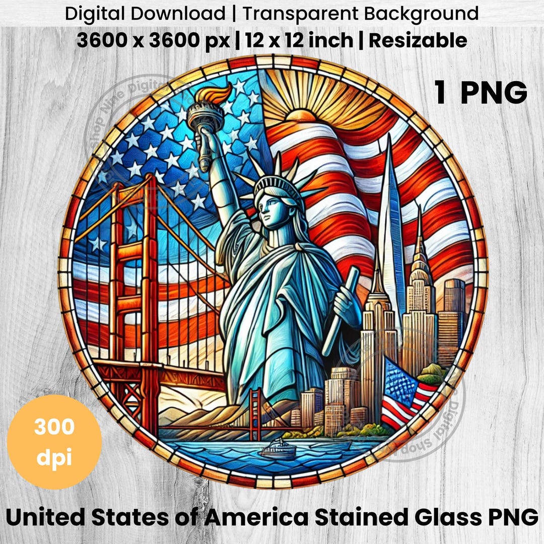 USA Stained Glass Png, American Flag Stained Glass, America Stained ...