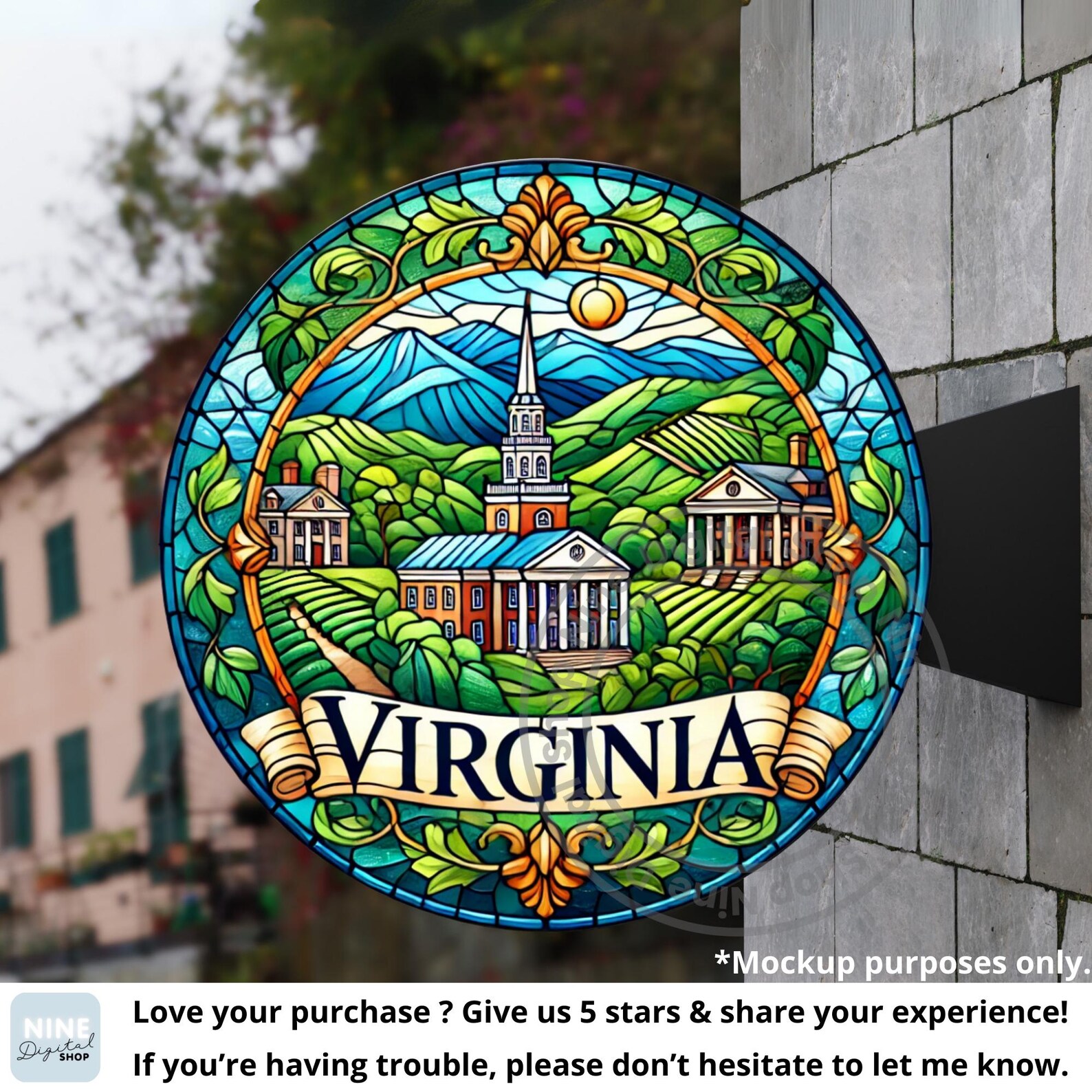 Virginia Png, Virginia Art Print, USA States Stained Glass Png, Stained ...