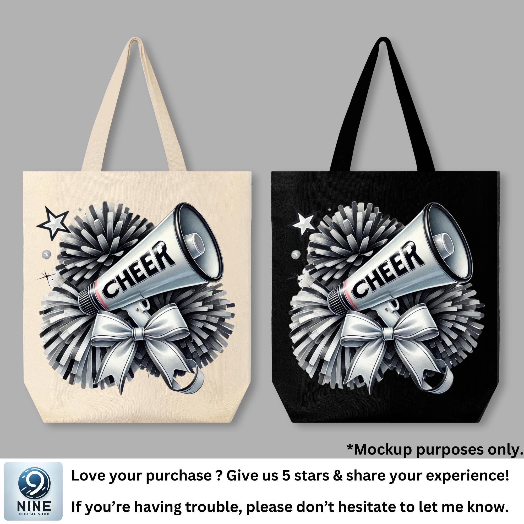 Cheer Pom Poms, Cheer Black, Cheer Silver, and Megaphone, Cheer Png for ...