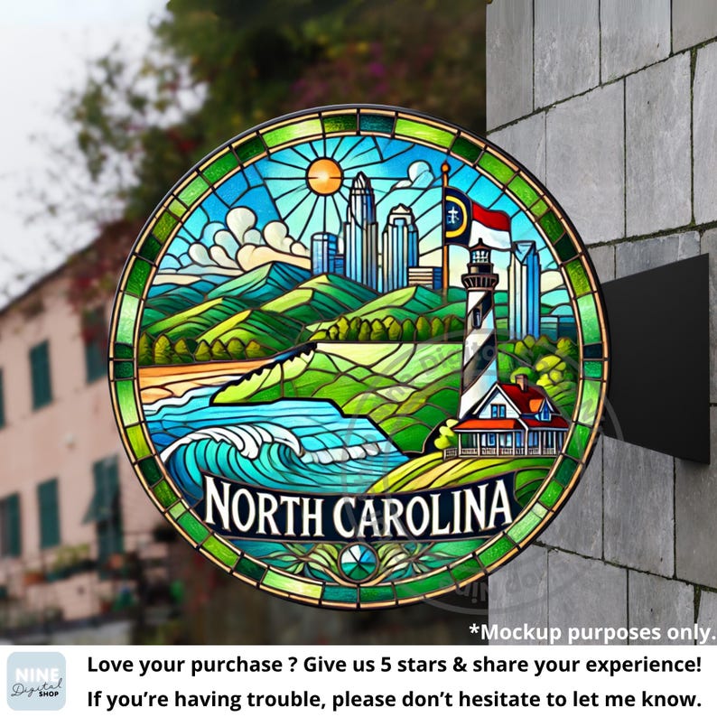 North Carolina Stained Glass Png, North Carolina Print Png, Stained ...