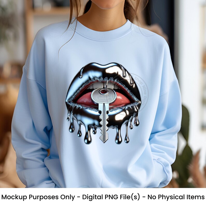 Chrome Dripping Lips Png Art, Chrome Dripping Lips Art, Dripping ...