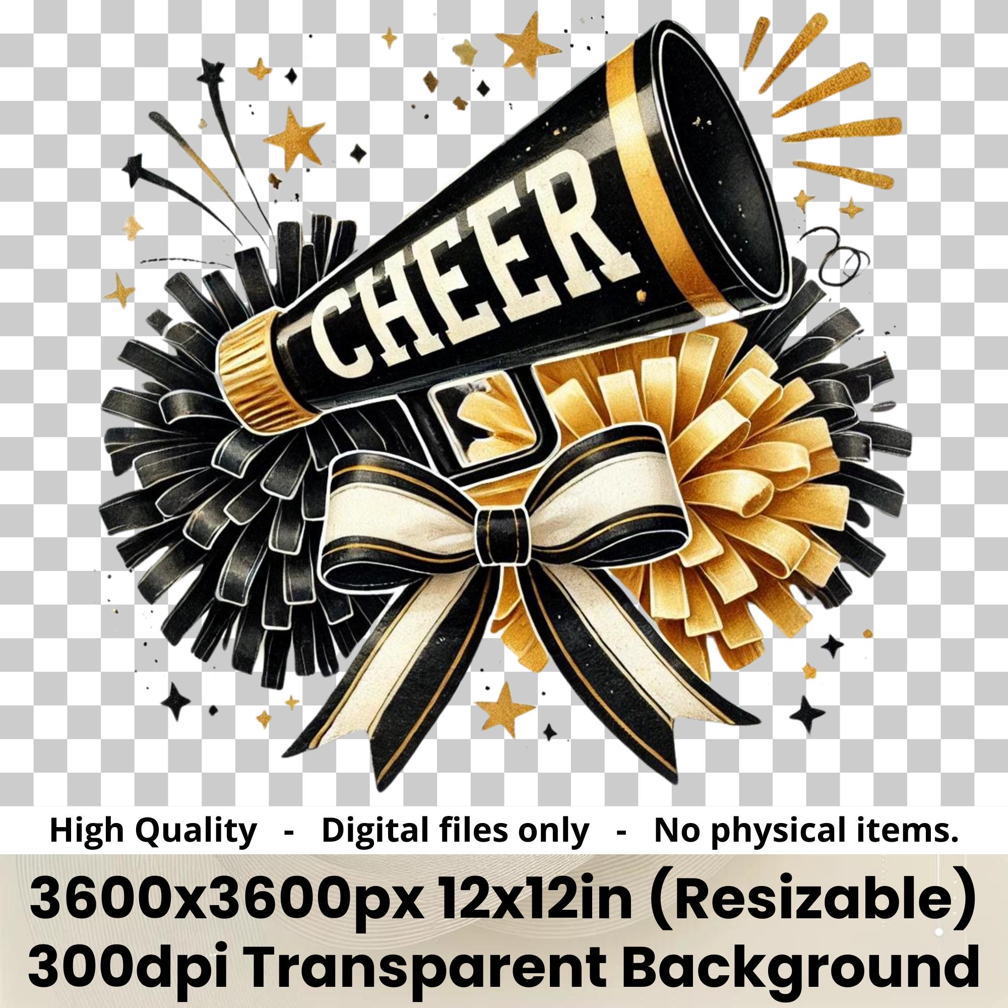 Cheer Black and Gold Cheer Gold Cheer Pom Pom Png Cheer Pom Poms and ...