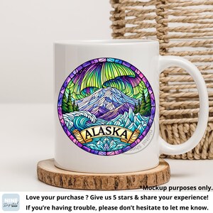 Alaska Png, Alaska Stained Glass Png, Stained Glass Printable, USA ...