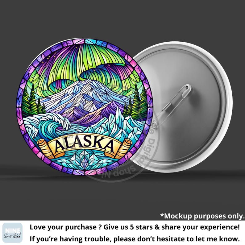 Alaska Png, Alaska Stained Glass Png, Stained Glass Printable, USA ...
