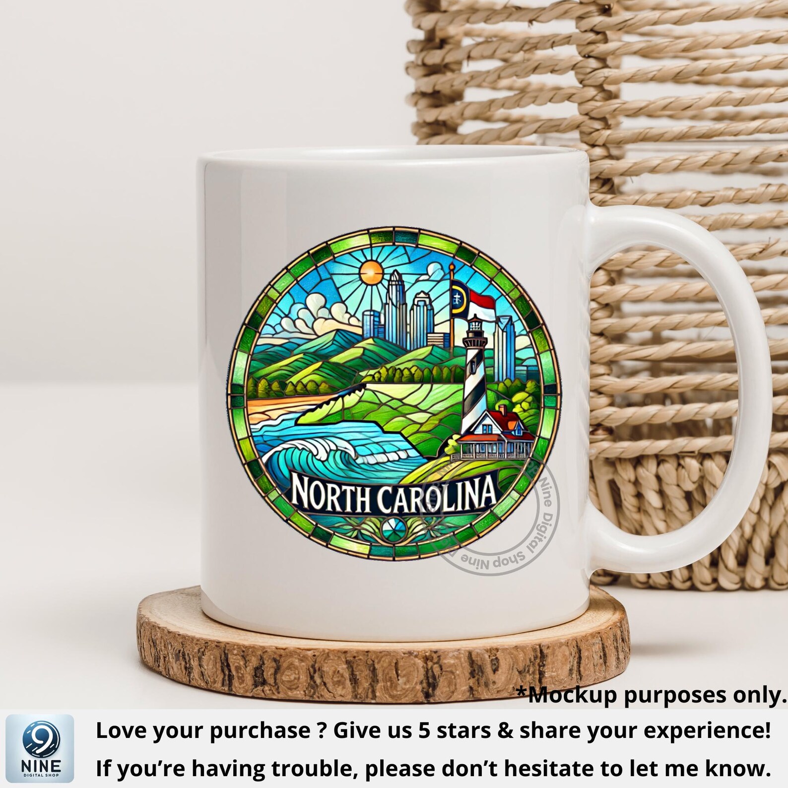 North Carolina Stained Glass Png, North Carolina Print Png, Stained ...