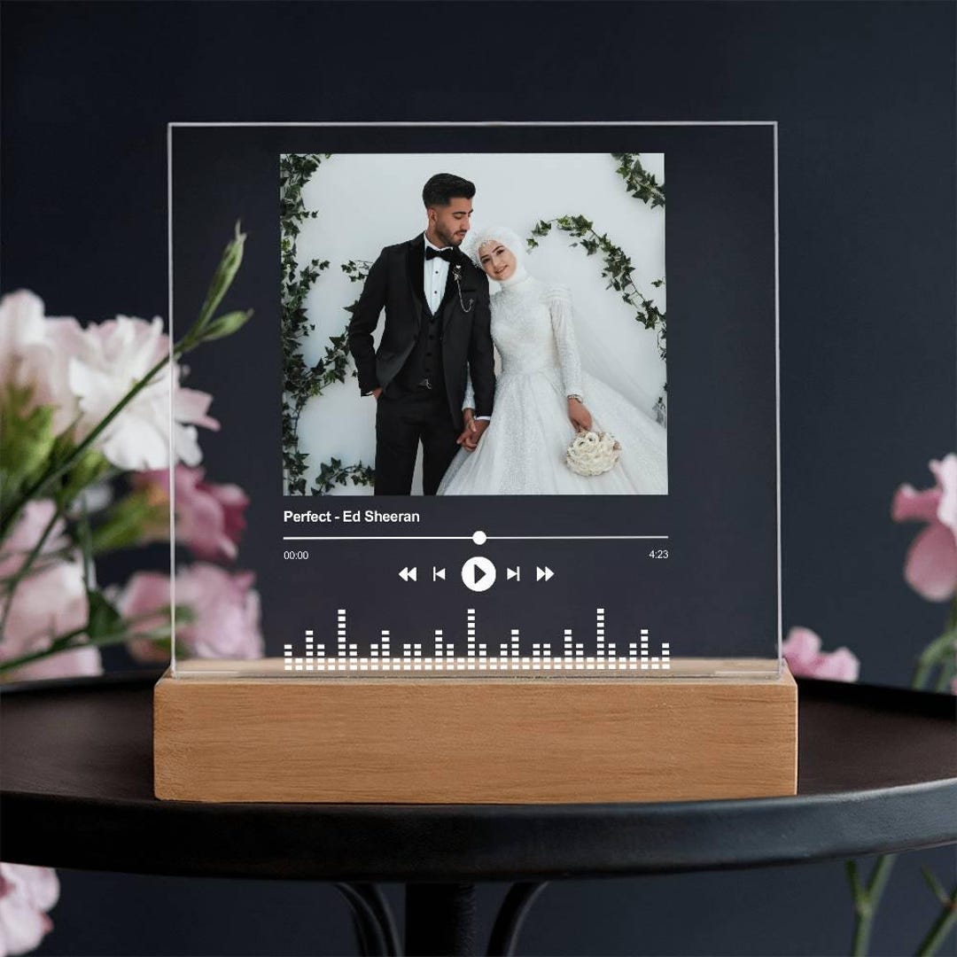 Personalized Gift Song Plaque, Photo Night Light With Stand, Music ...