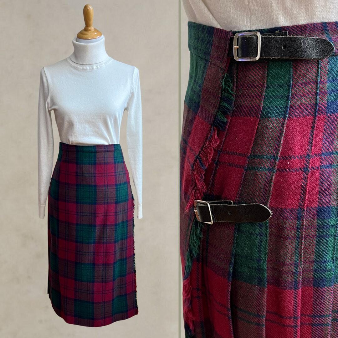 Vintage Jedburgh Kiltmakers Scotland Wool Wrap Red Tartan Scottish Kilt ...