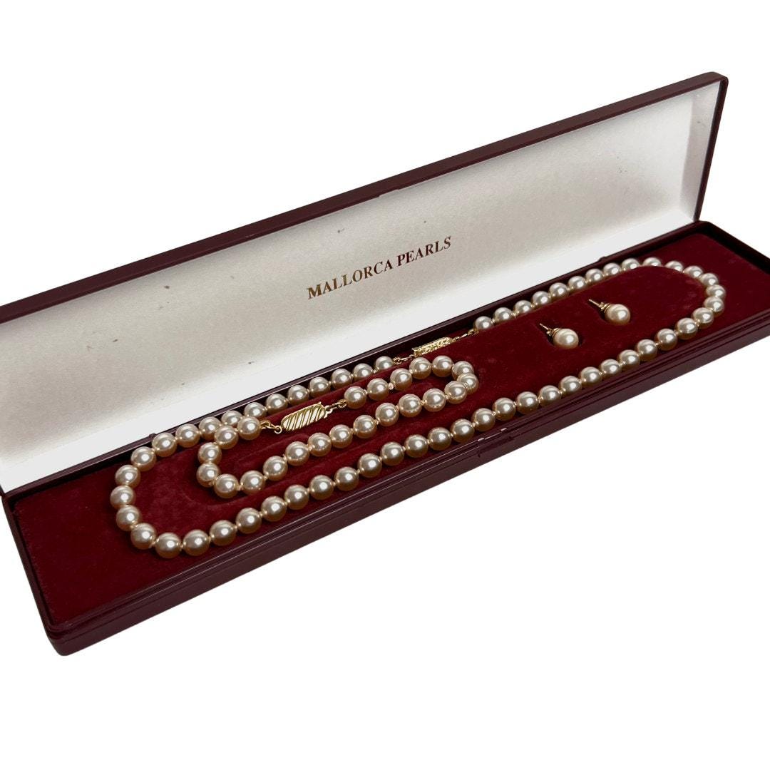 Vintage 80s Mallorca Pearls Jewelry Set in Gift Box – Necklace Bracelet ...