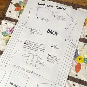 Quilt Coat Pattern EASY Sewing Beginner PHYSICAL Blanket Jacket Learn ...