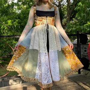 Corset Duster Sewing Pattern Lace Dress Dirndl Belt Cottagecore Pattern ...