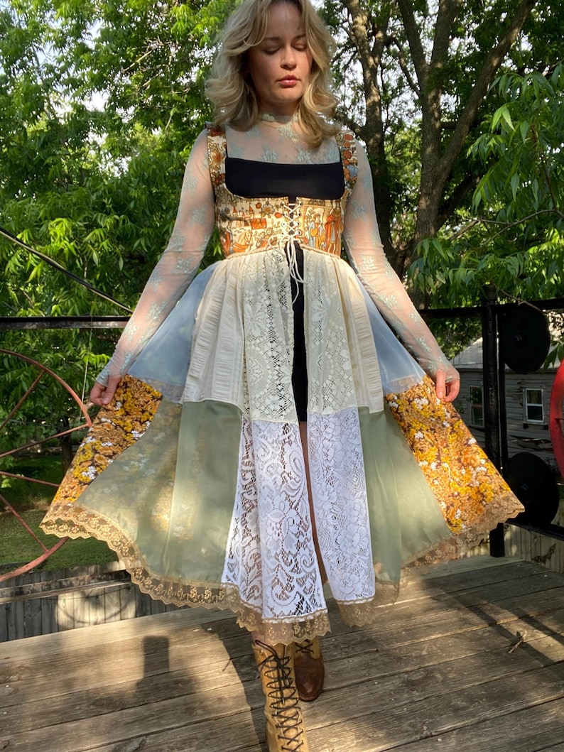 Corset Duster Sewing Pattern Lace Dress Dirndl Belt Cottagecore Pattern ...