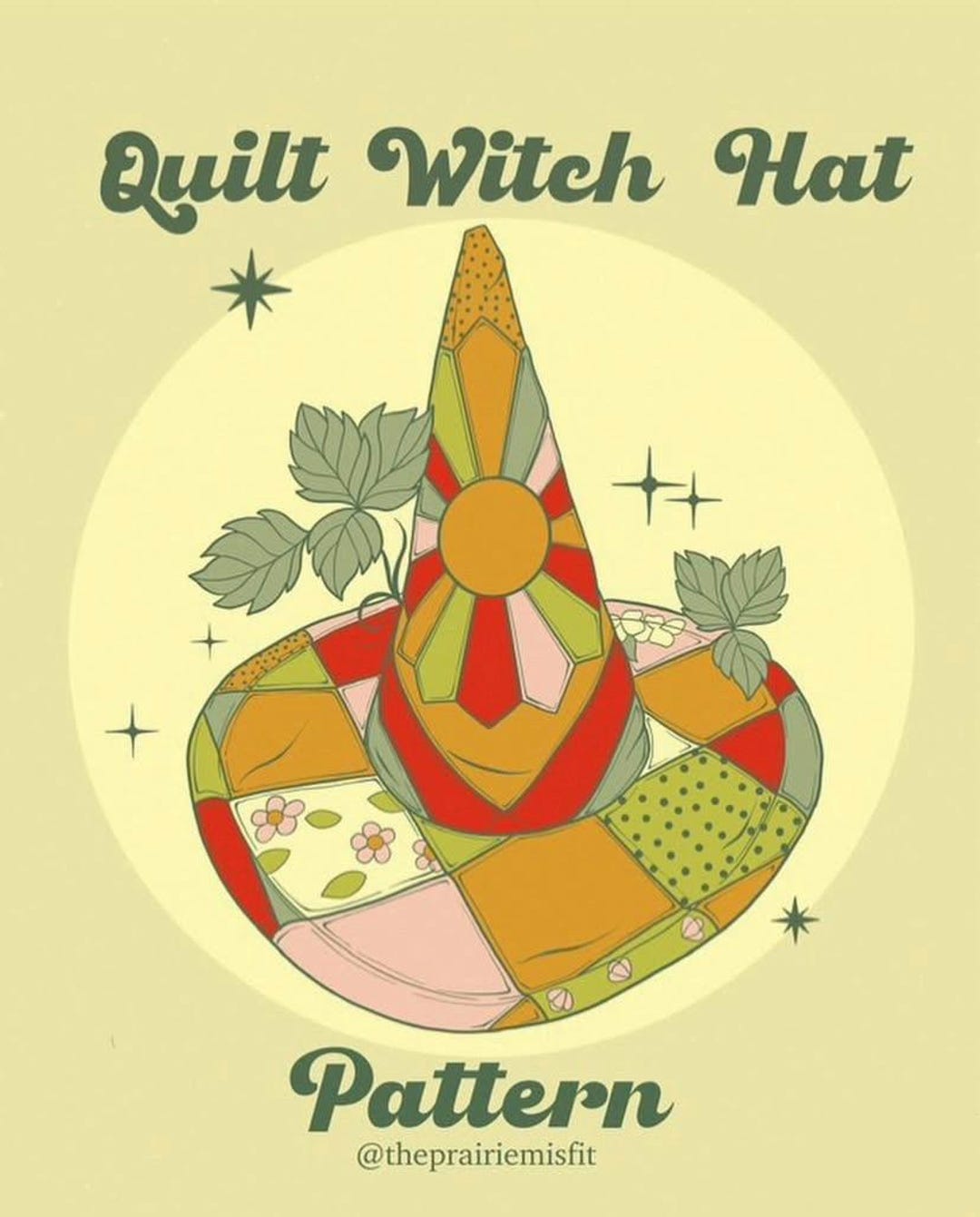 Quilt Witch Hat Pattern Easy Sewing Cottagecore Physical Paper Indie ...