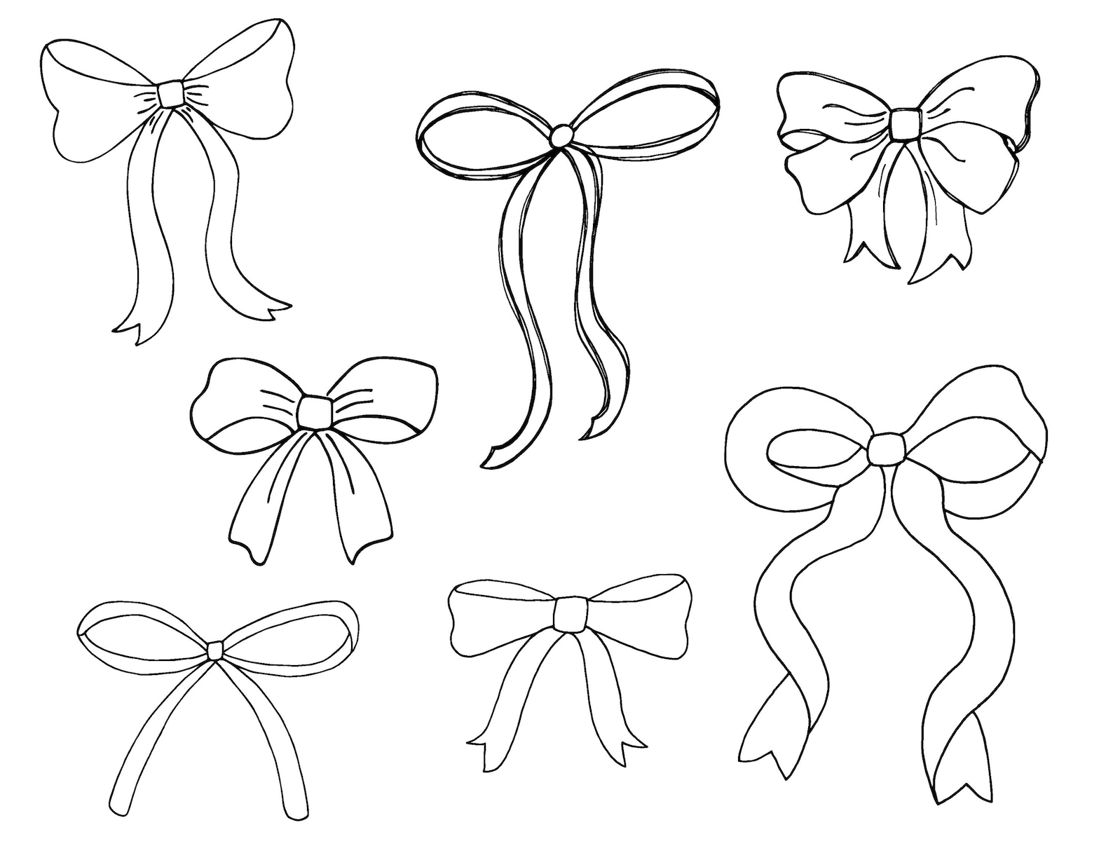 Hand Drawn Bow Bundle - Etsy