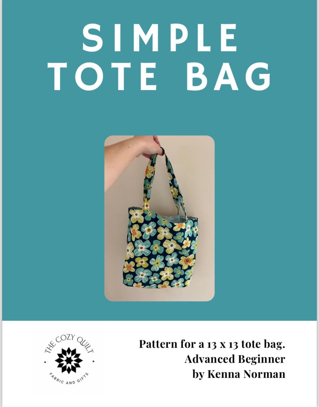 Simple Tote Bag Sewing Pattern | Easy Beginner Tote Bag Sewing Pattern ...