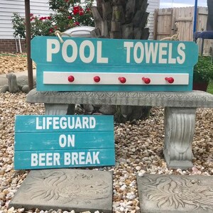 Custom Pool Sign, Towel and Swimsuit Rack Storage, Gift Sign ...