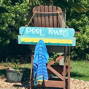 Custom Pool Sign, Pool Towel Holder, Pool Sign, Pool Towel Rack, Pool ...