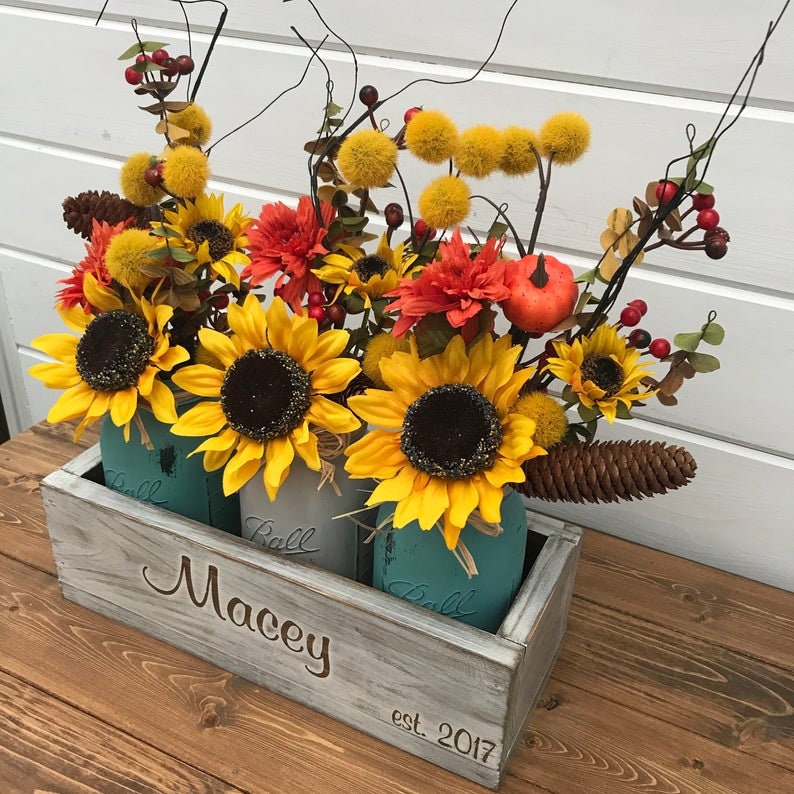 Fall Rustic Coffee Table Decor Centerpiece Fall Table | Etsy