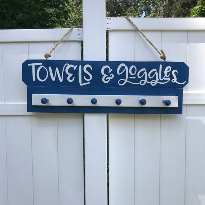 Home Living Pool Towel Sign Wood Pool Sign Home Decor - Etsy