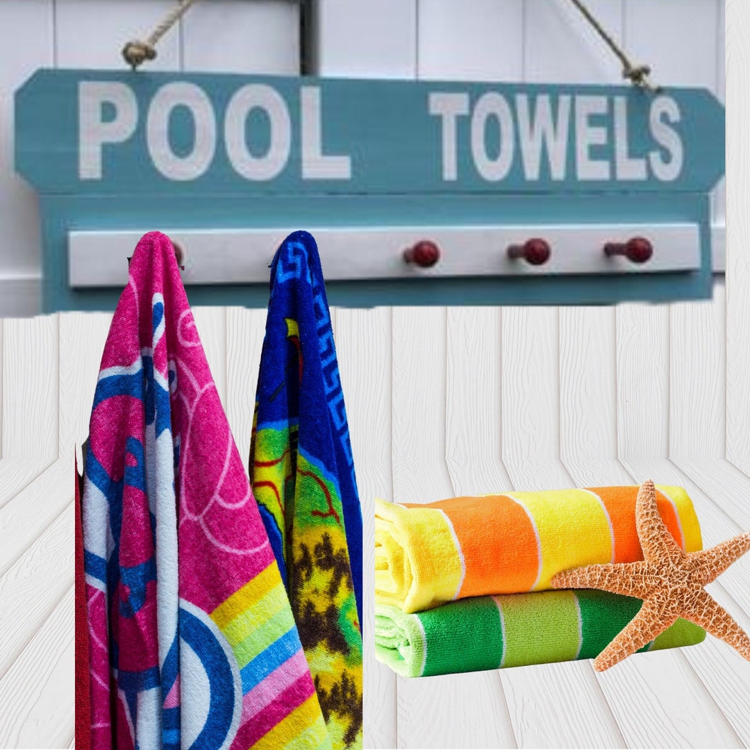 Pool Decor, Pool Sign Towel Rack, Backyard Decor, Outdoor Signs ...