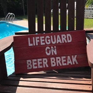 Lifeguard Pool Sign, Beach Decor for Beach Home, Pool House Sign, Lake ...