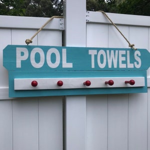 Pool Decor, Pool Sign Towel Rack, Backyard Decor, Outdoor Signs ...