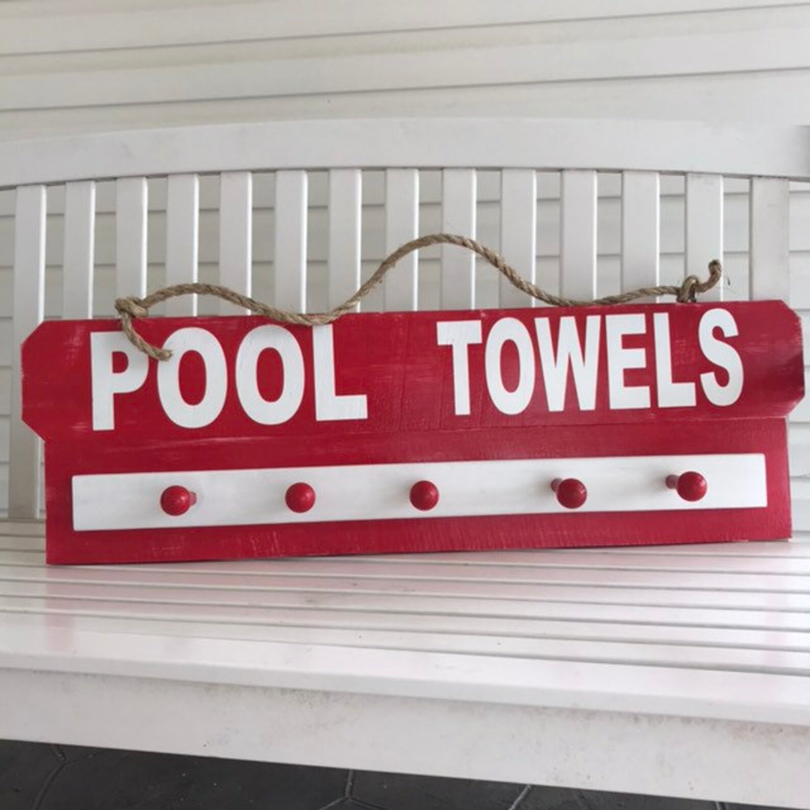 Personalized Pool Towel Rack: Beach House Wood Sign Decor - Etsy