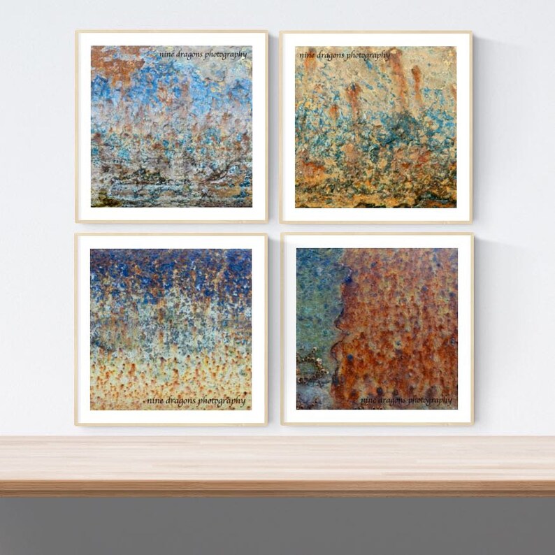 Rustic Abstract Photography Turquoise Abstract Art Rust | Etsy