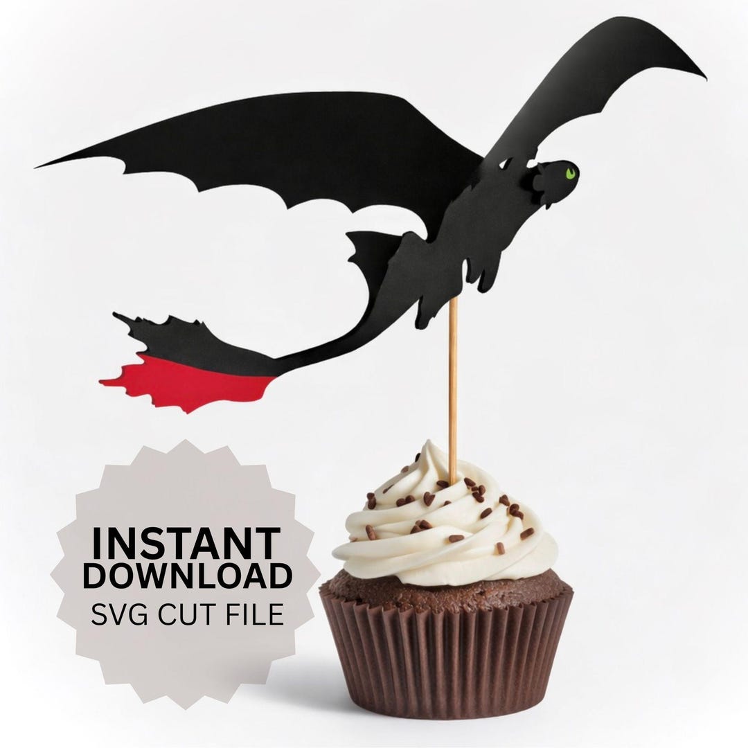 Toothless Party Decor SVG Cake Topper How to Train Your Dragon Cake ...