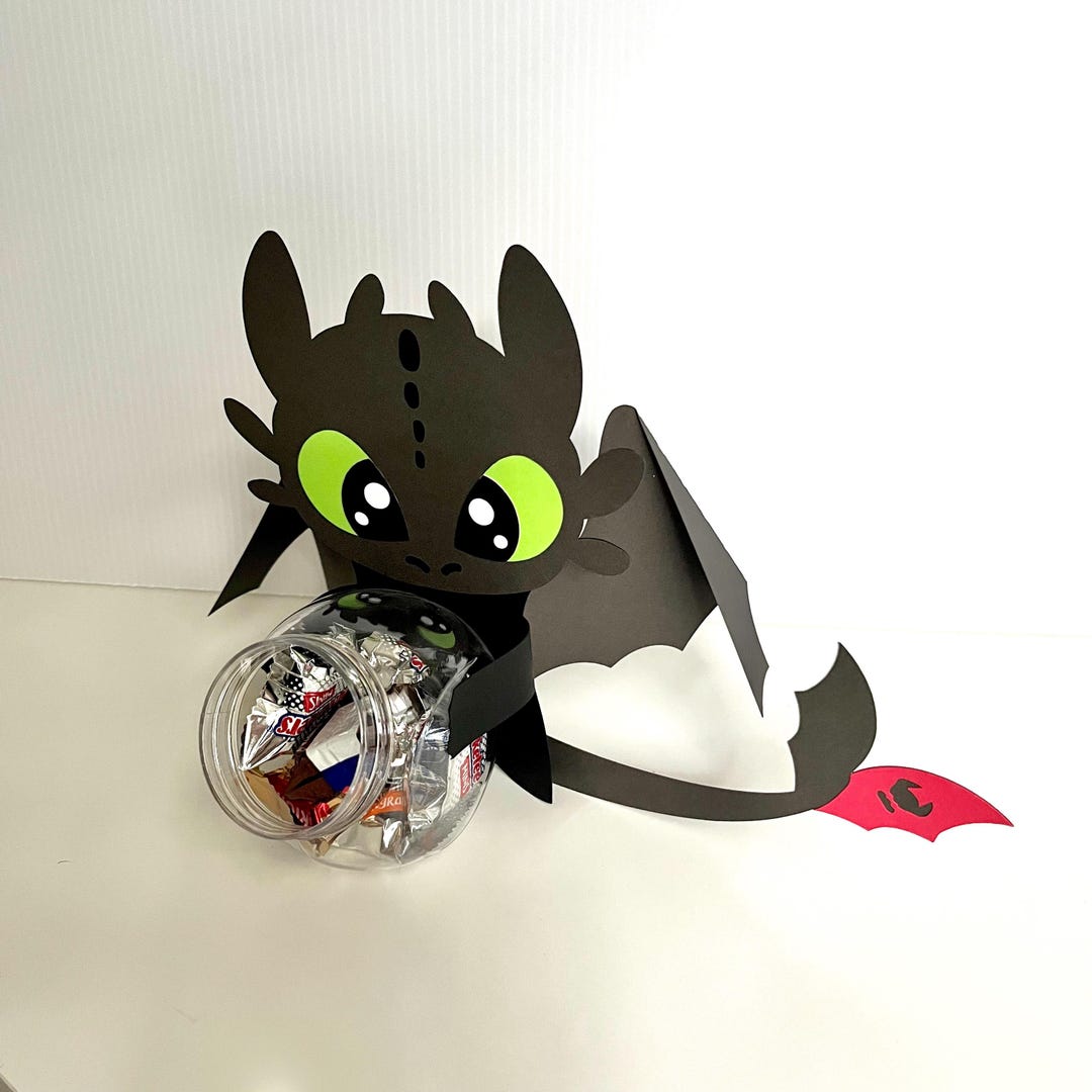 Toothless Svg Birthday Party Favor Party Treat Jar Holder Cricut Svg ...