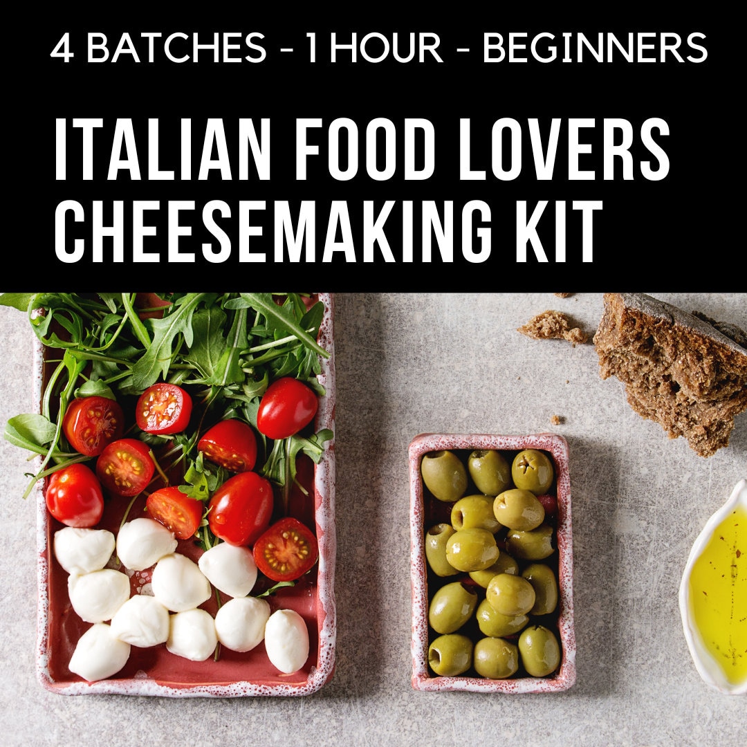 Italian Food Lovers Cheese Kit Mozzarella Ricotta 4 Batches 1 Hour ...