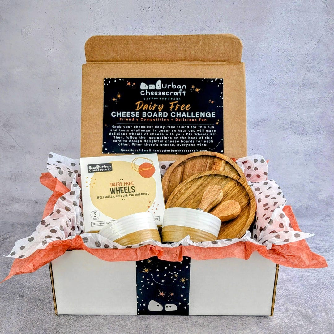 VEGAN CHEESE PARTY Gift Box- Dairy Free Cooking Kit, Make Cheese and ...