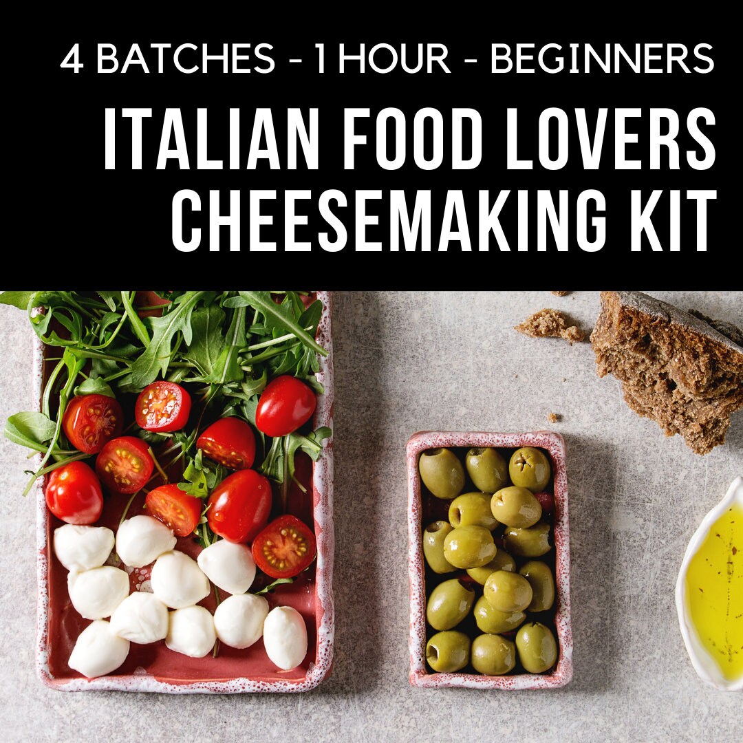 Italian Food Lover Cheese Kit Mozzarella Ricotta 4 Batches 1 Hour ...