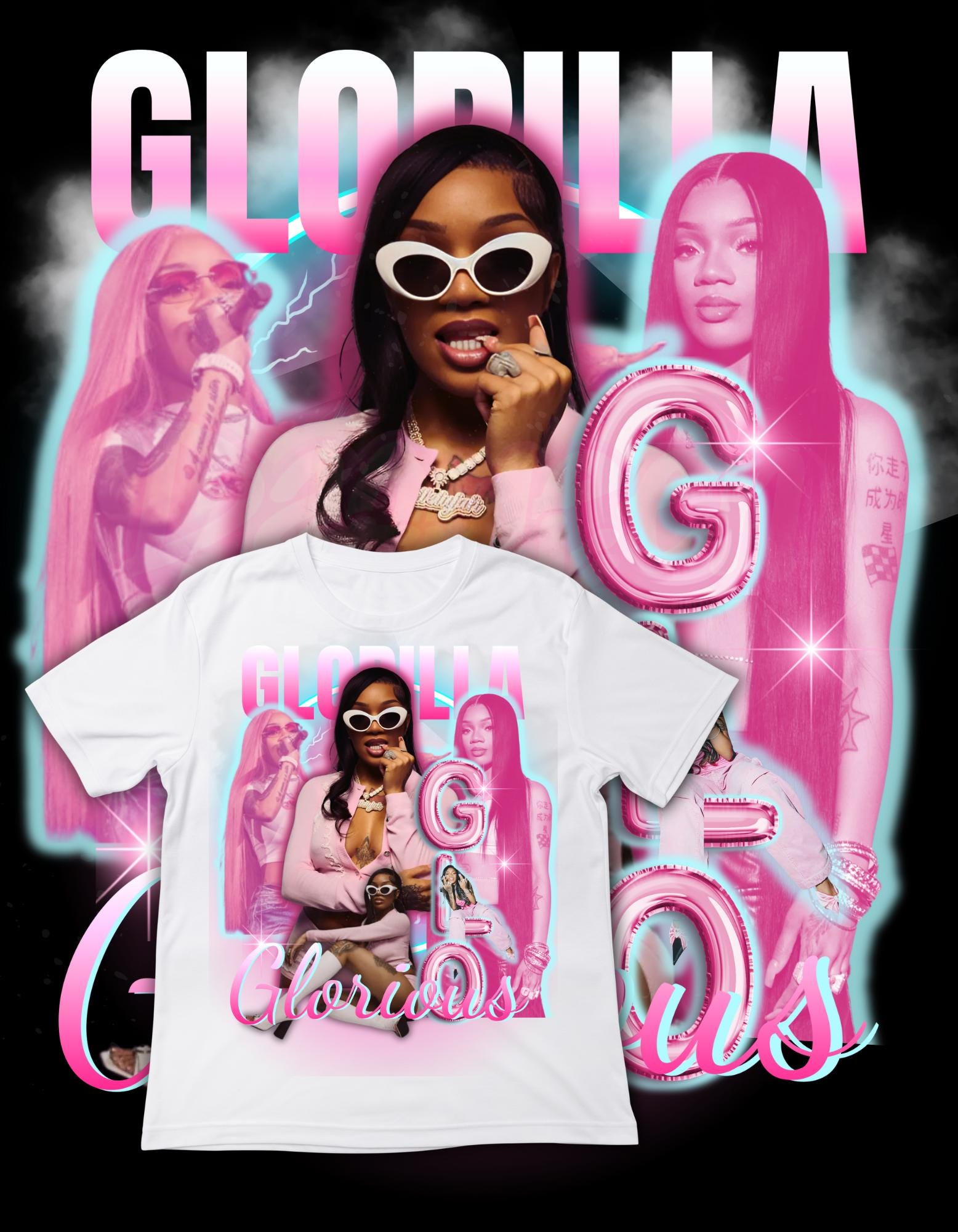 Glorilla Rap T-shirt Design Pngs – Pink Glorious Tour Concert - Etsy