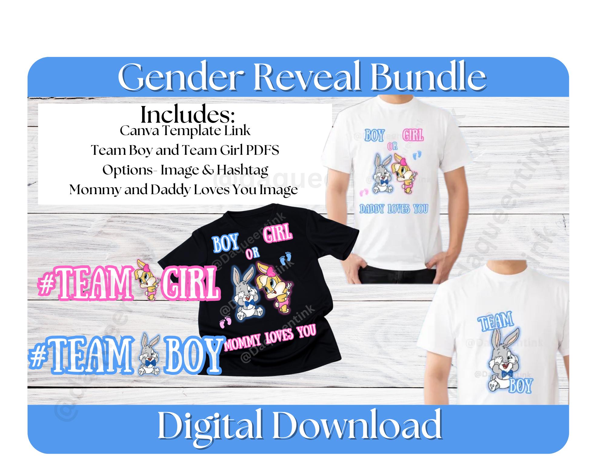 Lola and Bugs Gender Reveal Team Boy & Girl BUNDLE -includes Mommy and ...