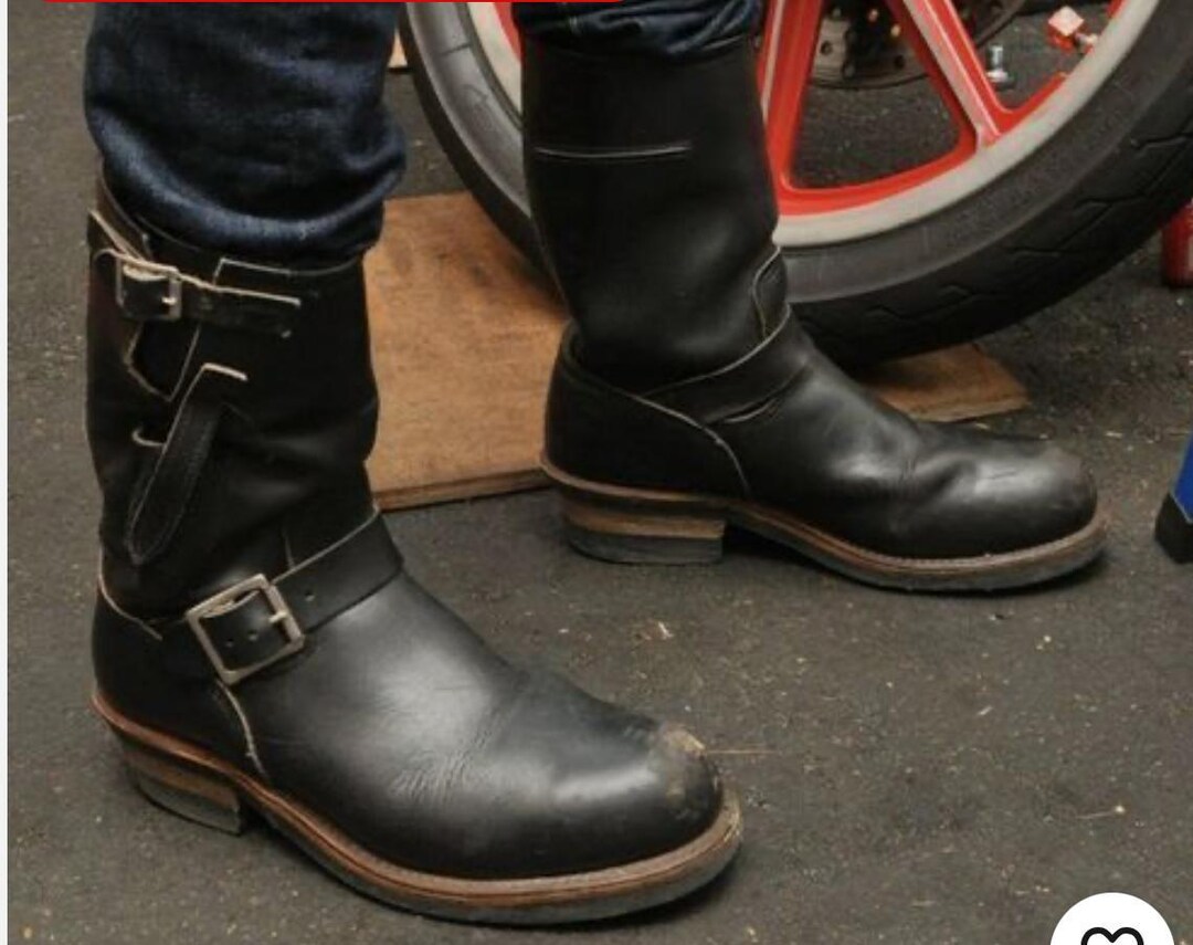 Handmade Men Black Biker Boots, Motorcycle Monk Zipper Combat Boots for ...