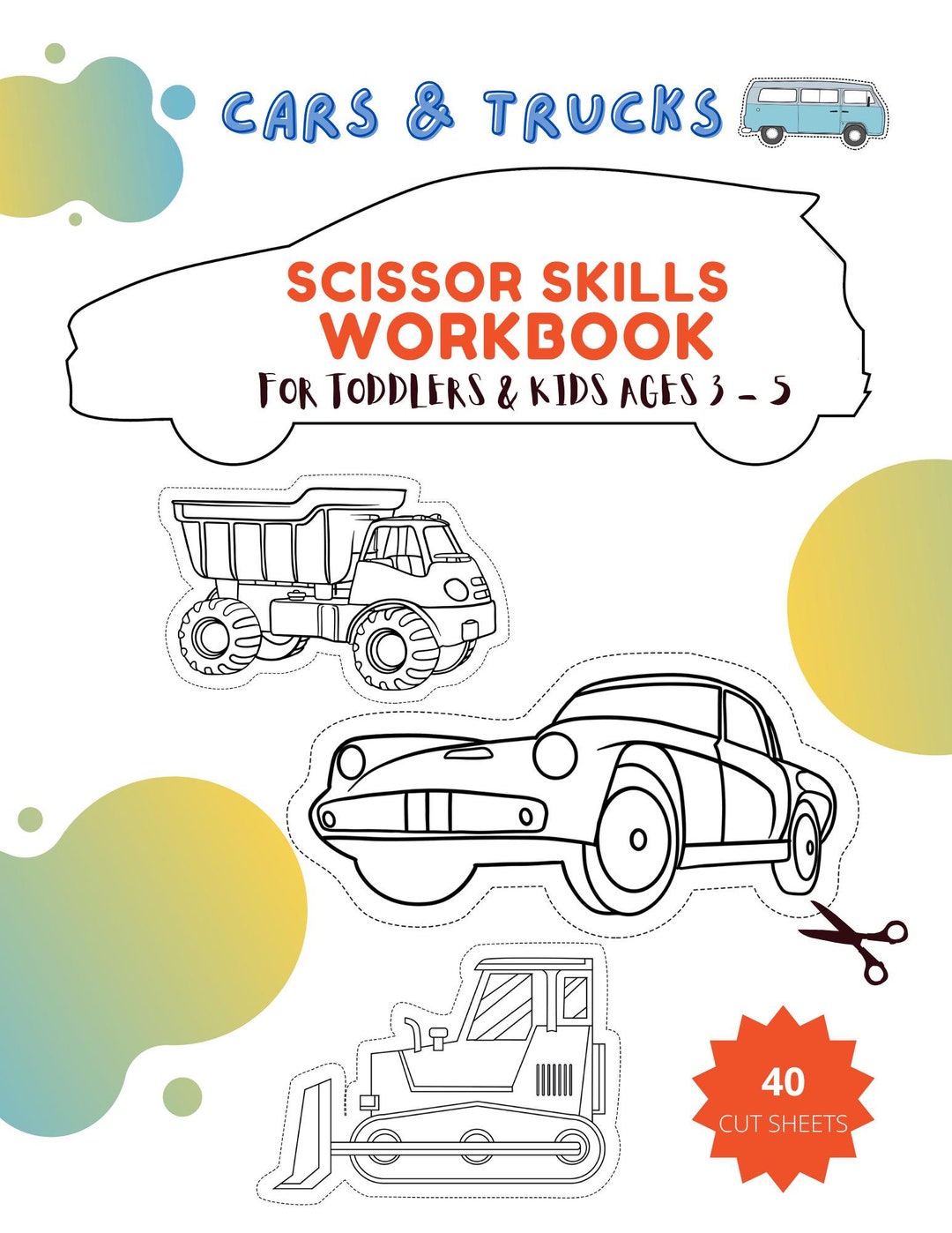 Coloring & Cutting Cars and Trucks - Scissor Skills| Cutting Practice ...