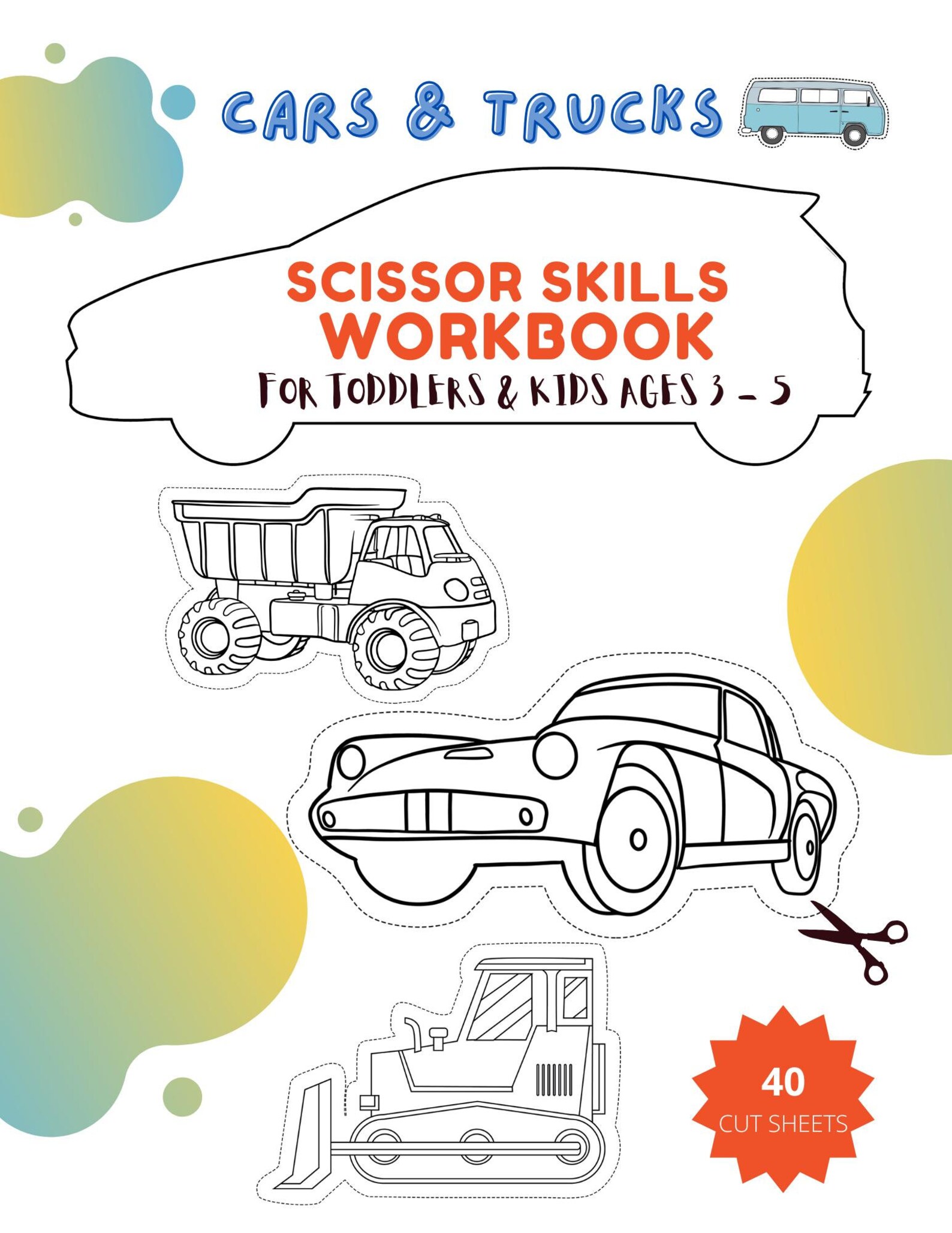 Coloring & Cutting Cars and Trucks - Scissor Skills| Cutting Practice ...