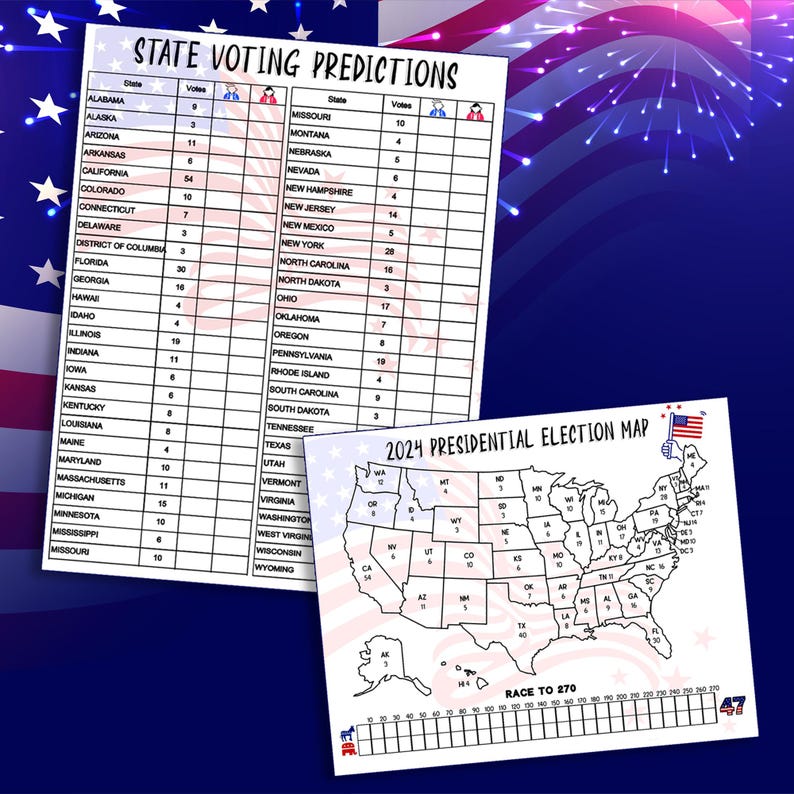 2024 Election Night Bundle Electoral College Map, Vote Tracker and ...