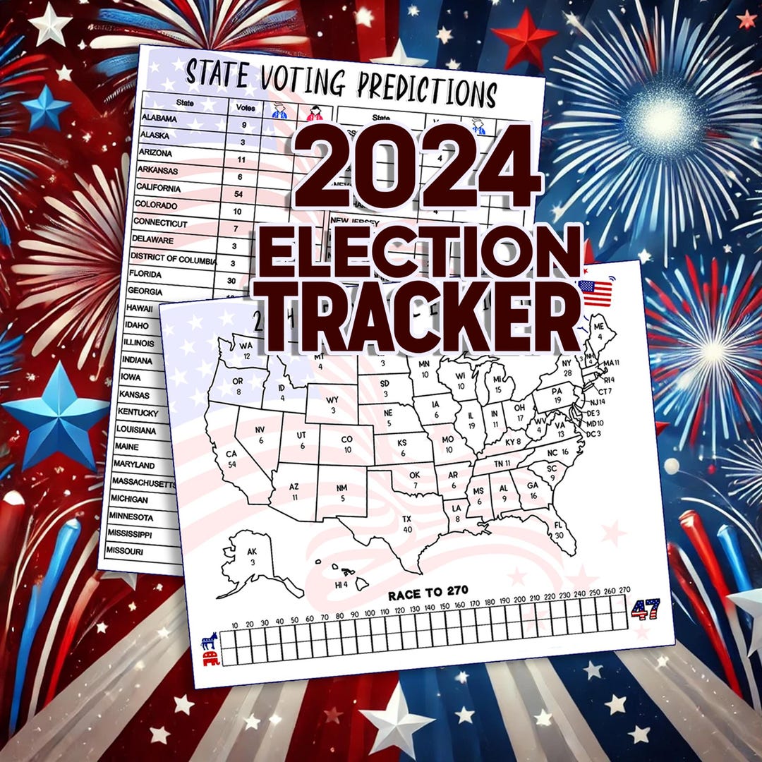 2024 Election Night Bundle Electoral College Map, Vote Tracker and ...