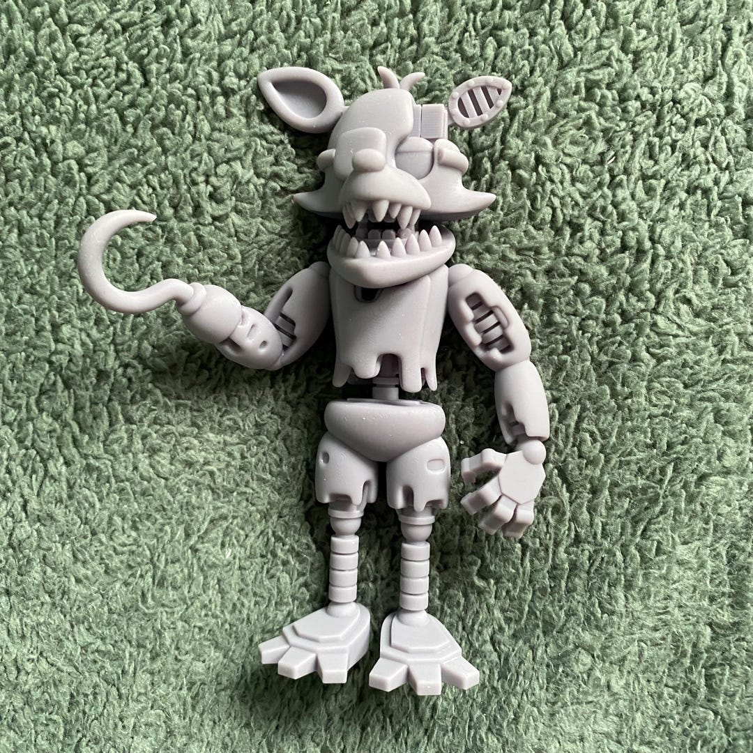 3D Printed Withered Foxy FNAF Unpainted Figure, Collectible, Figurine ...
