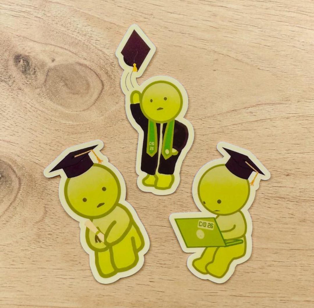 Glow-in-the-dark Smiski Sticker: Graduation Edition (3-pack) (2026) - Etsy